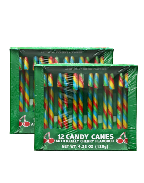FSSTAM Cherry Flavored Candy Canes 2-Pack, 12 Ct Each, Holiday Candy ...