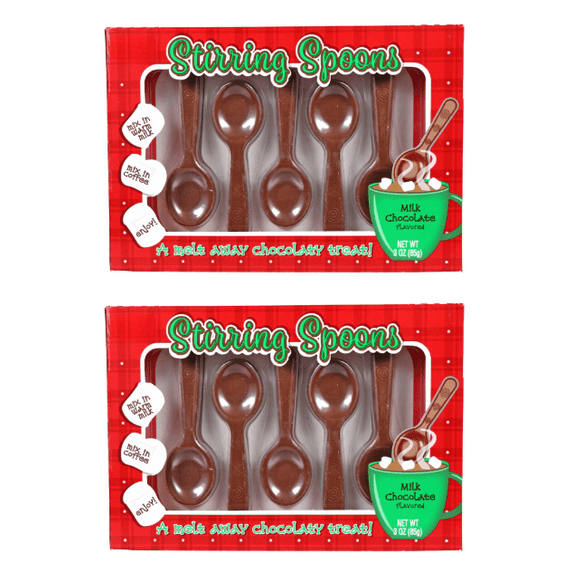 FSSTAM Chocolate Mini Stirring Spoons 2-Pack, Milk Chocolate Flavored ...