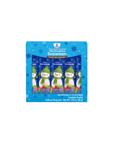 FSSTAM Chocolatey Covered Marshmallow Snowmen, 5-Count Holiday Candy ...