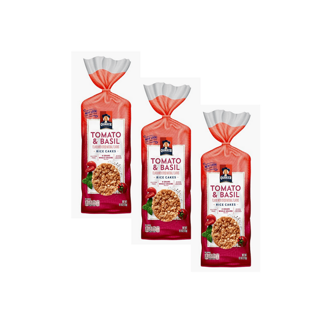 FSSTAM Quaker Gluten-Free Tomato and Basil Rice Cakes, 14 Count, 3 Pack ...