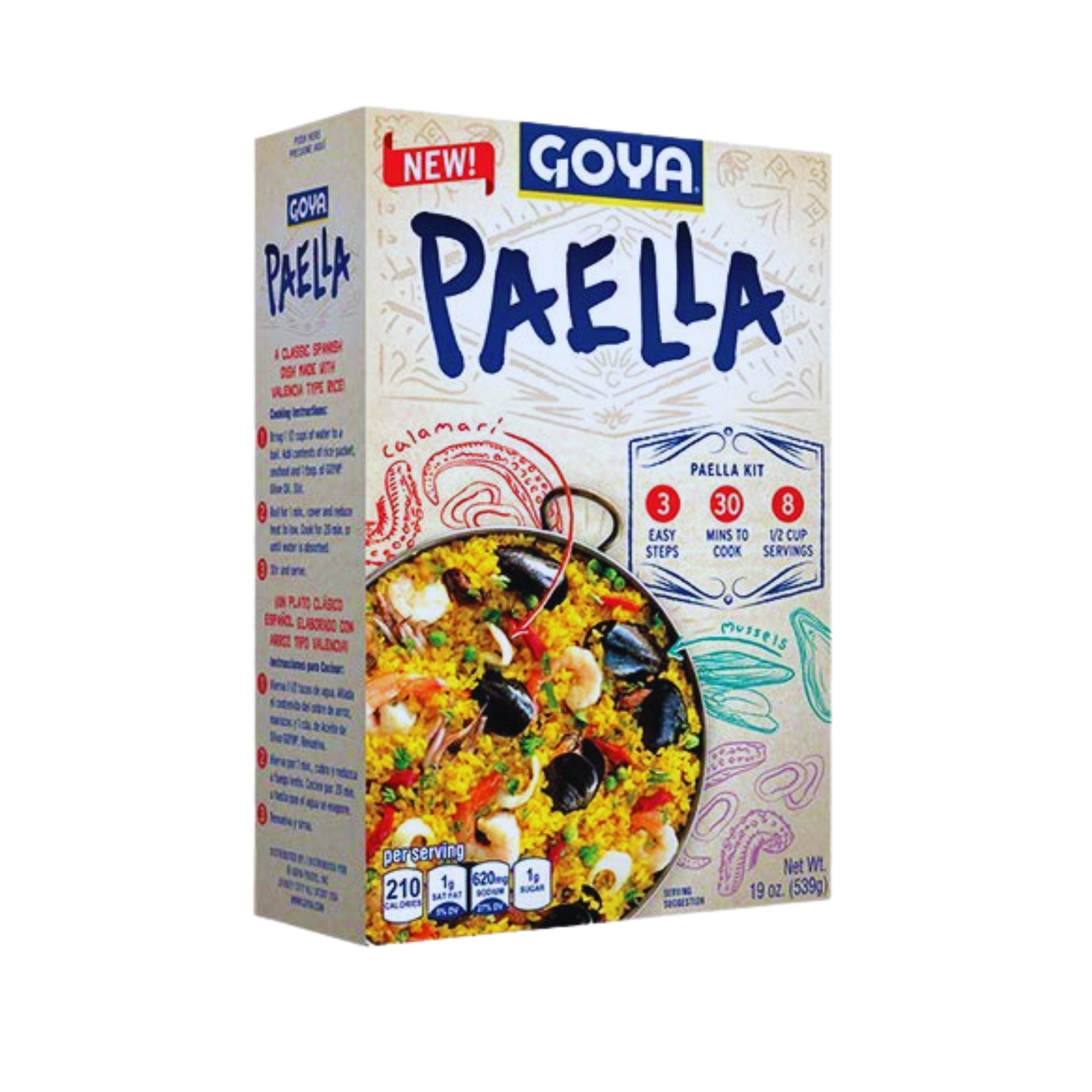 FSSTAM Spanish Recipe Style, Valenciana Paella Kit, Yellow Rice ...