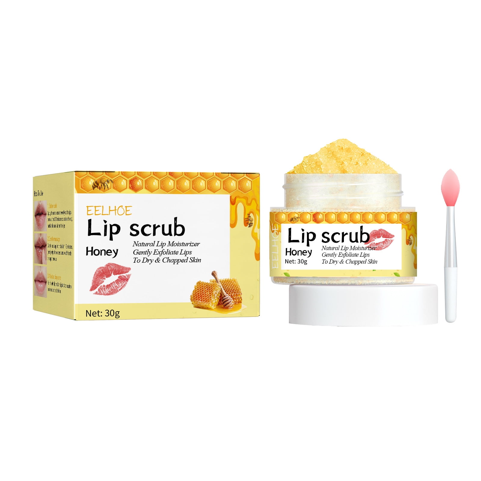 FSTDelivery 100% Natural Lip Scrub, Vegan Conditioning Exfoliator ...