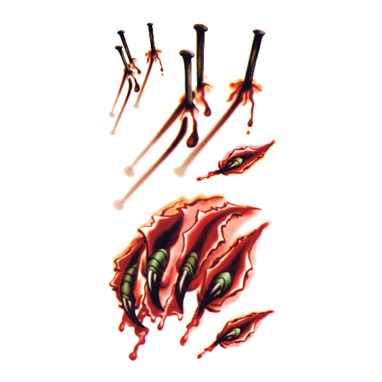 FSTDelivery 5 Sheet Halloween Temporary Tattoo Sticker Horror Stitch ...