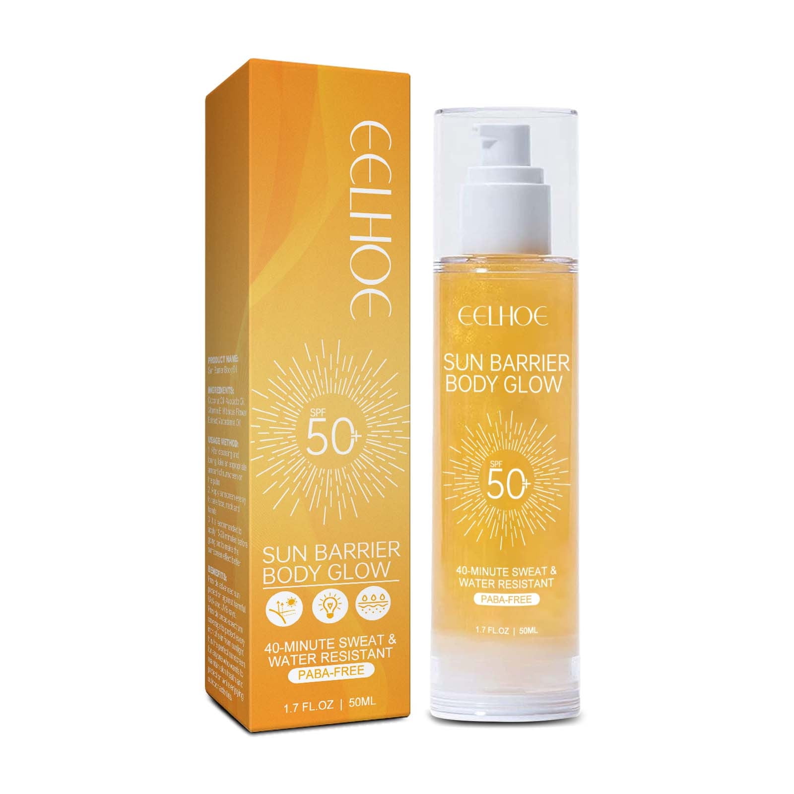 FSTDelivery Body Glowy Sunscreen Oil Spray SPF50+ Summer Refreshing ...