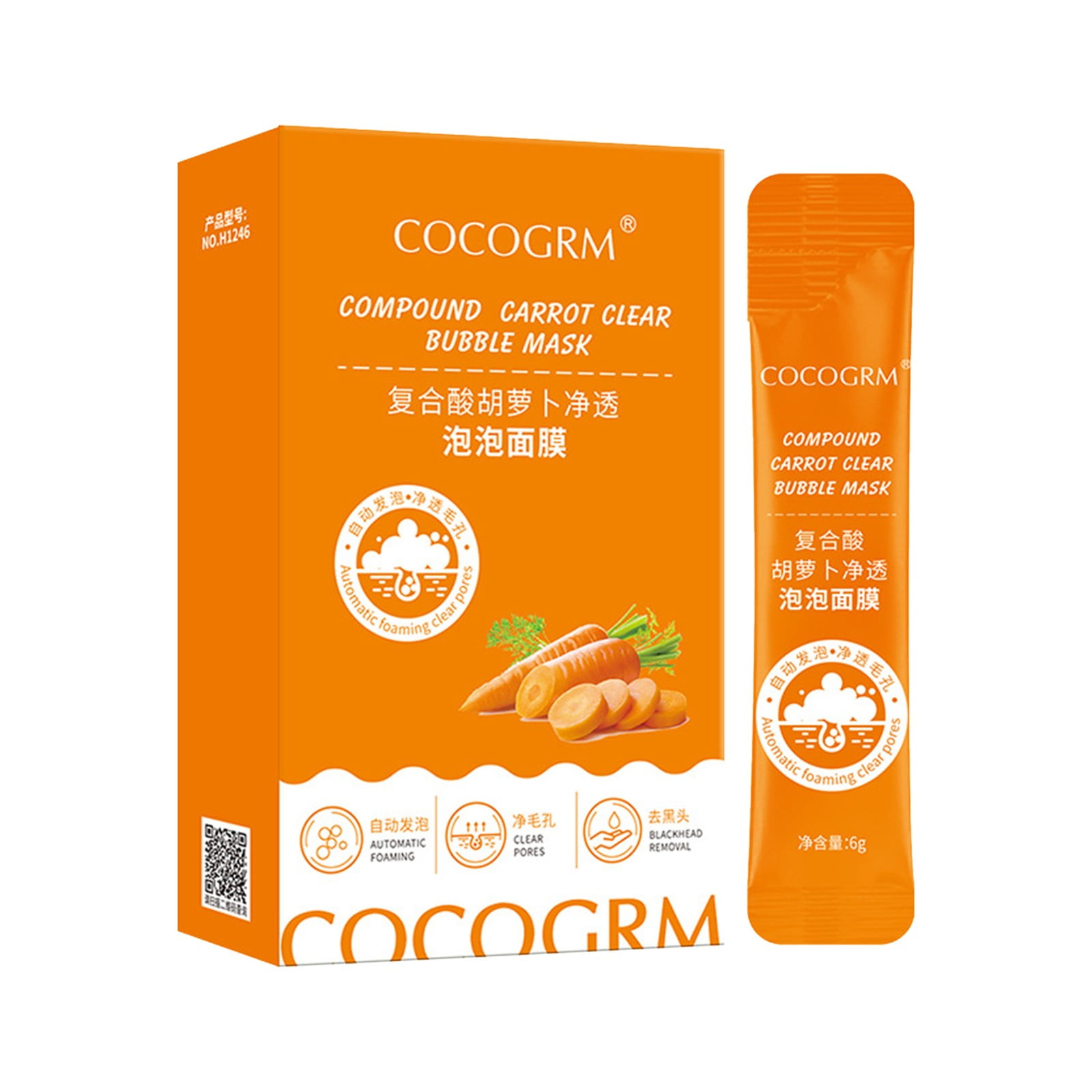 FSTDelivery Carrot Compound Acid Foam Mask,Carrot Pore Purifying Bubble ...