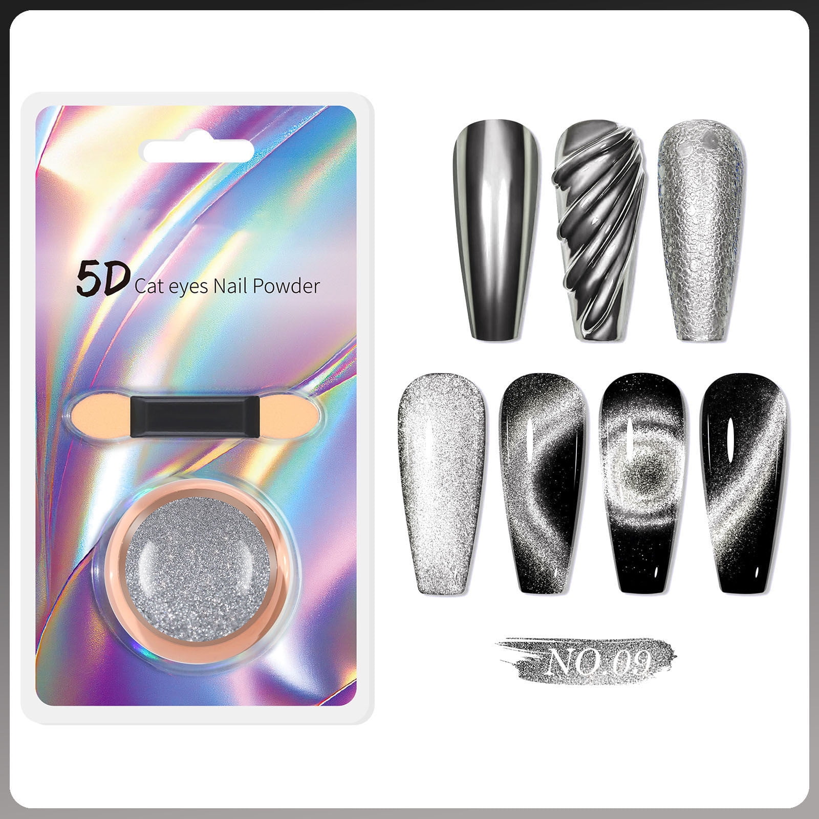 FSTDelivery Chrome Nail Powder Set, Nail Art Striping Tape Lines ...
