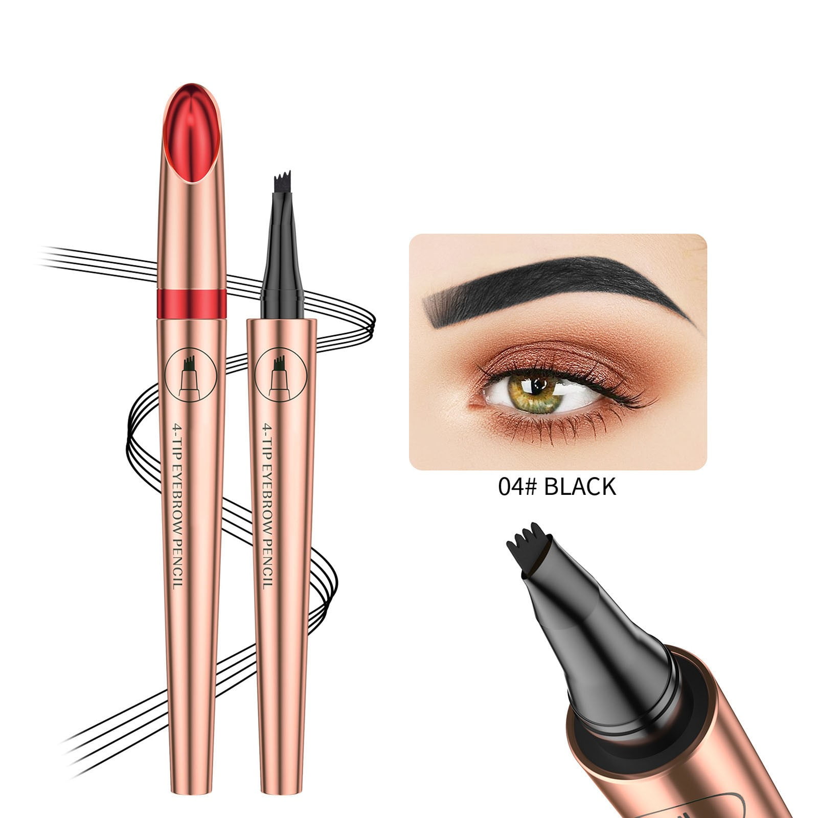 FSTDelivery Eyebrow Pencil, 3D Waterproof Microblading Eyebrow Pen with ...