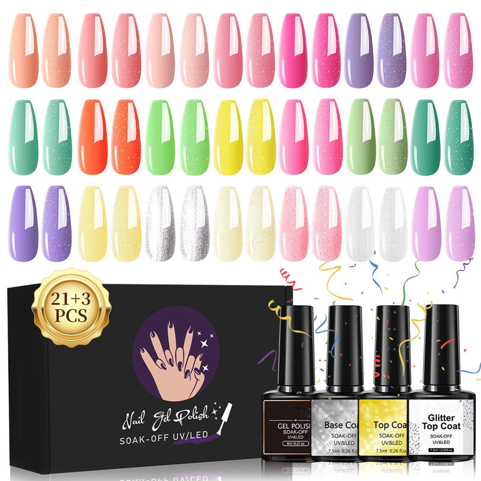 FSTDelivery Deals Up to 50% Off!24PC Gel Polish Kit Colorful Fashion ...