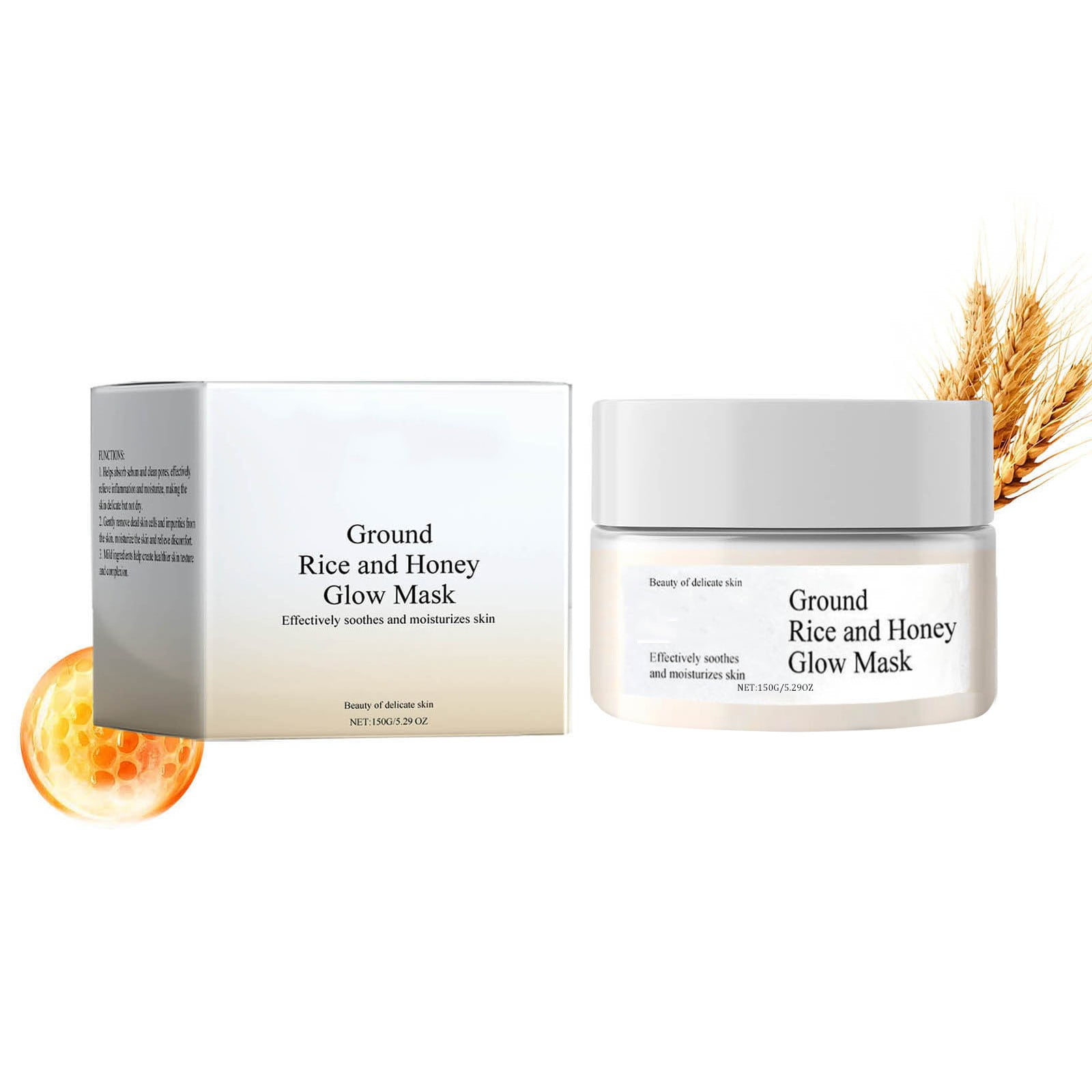 FSTDelivery Ground Rice and Honey Glow Mask for Dark Spots, Dull Skin ...