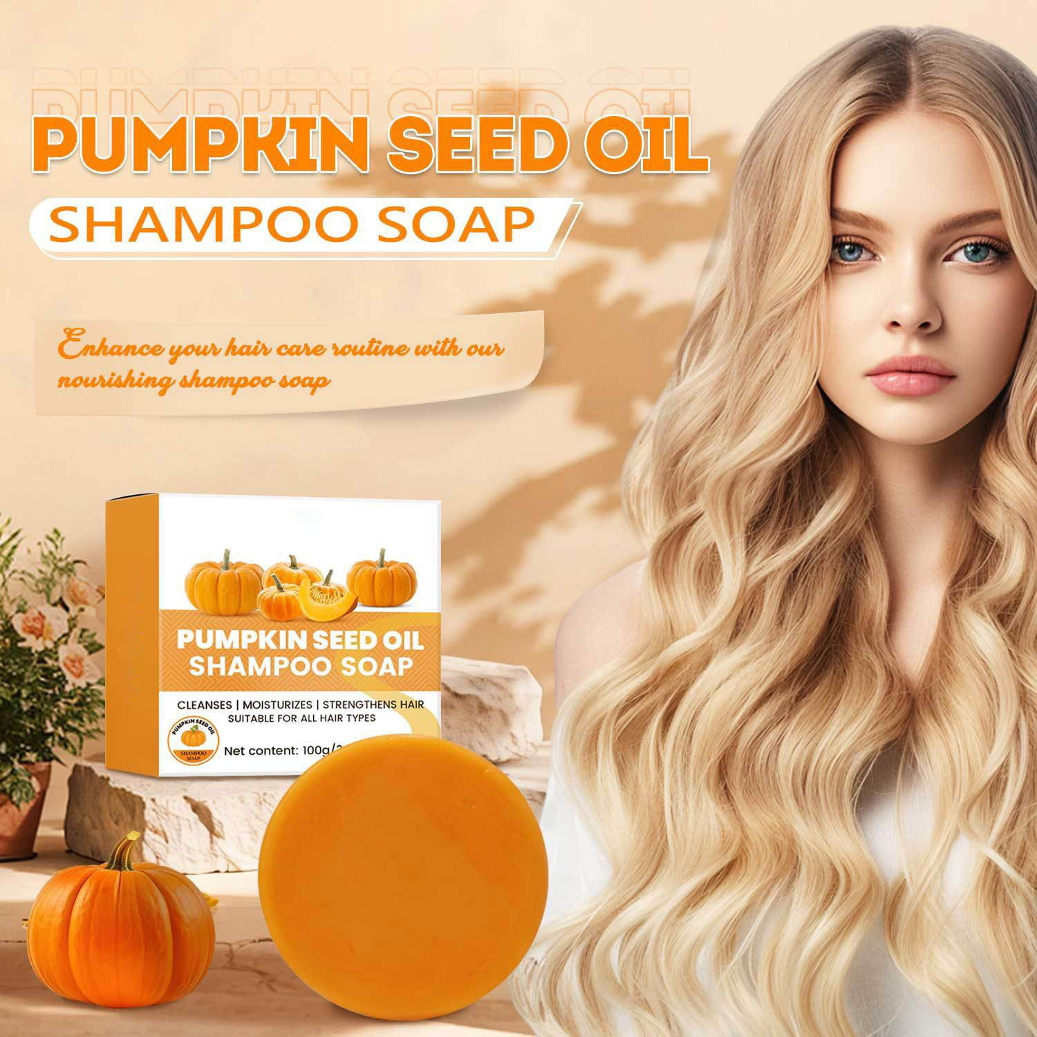 FSTDelivery Pumpkin Seed Oil Shampoo Bar for Hair With Castor Oil, PH ...
