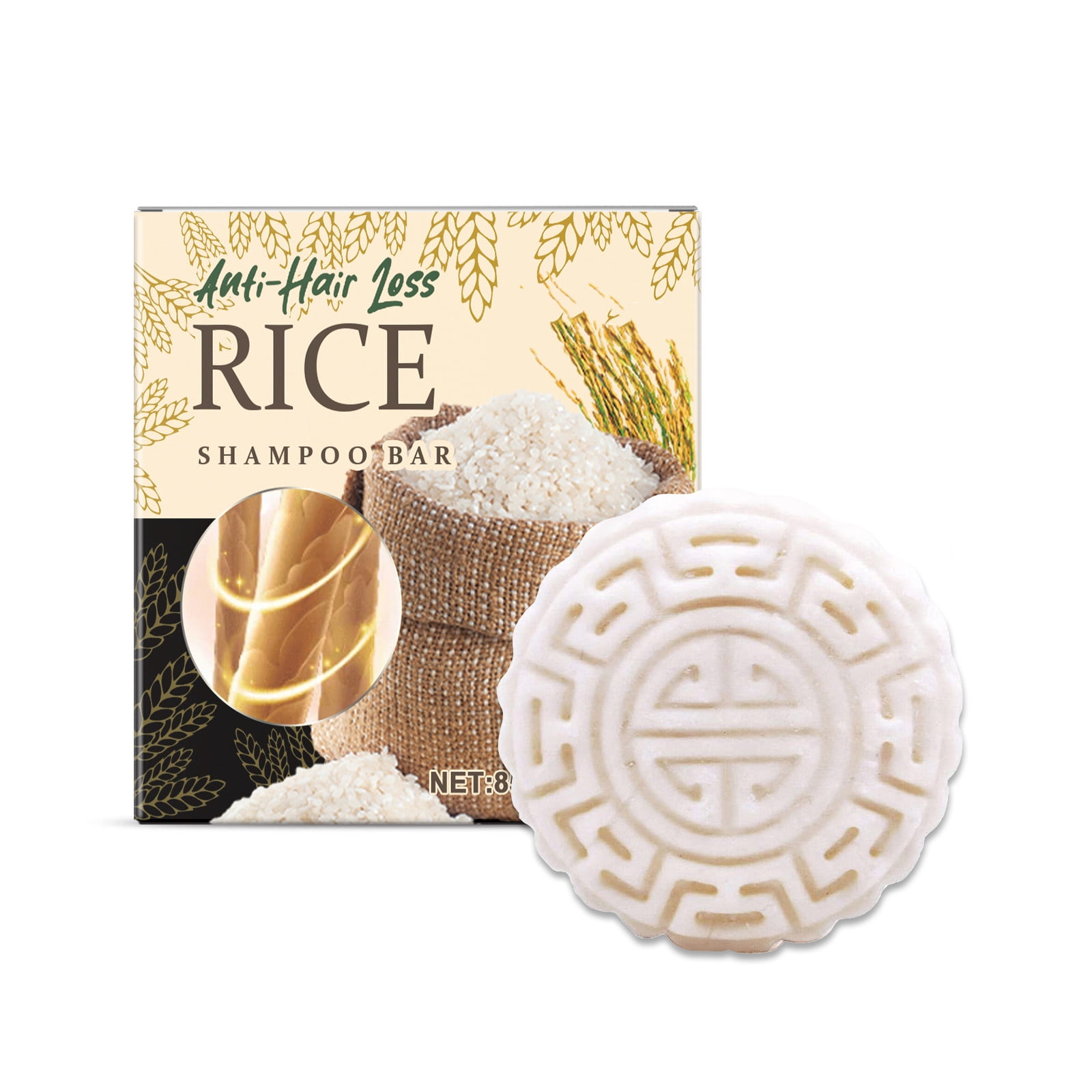 FSTDelivery Rice Shampoo Bar for Hair, Solid Shampoo Bar and ...