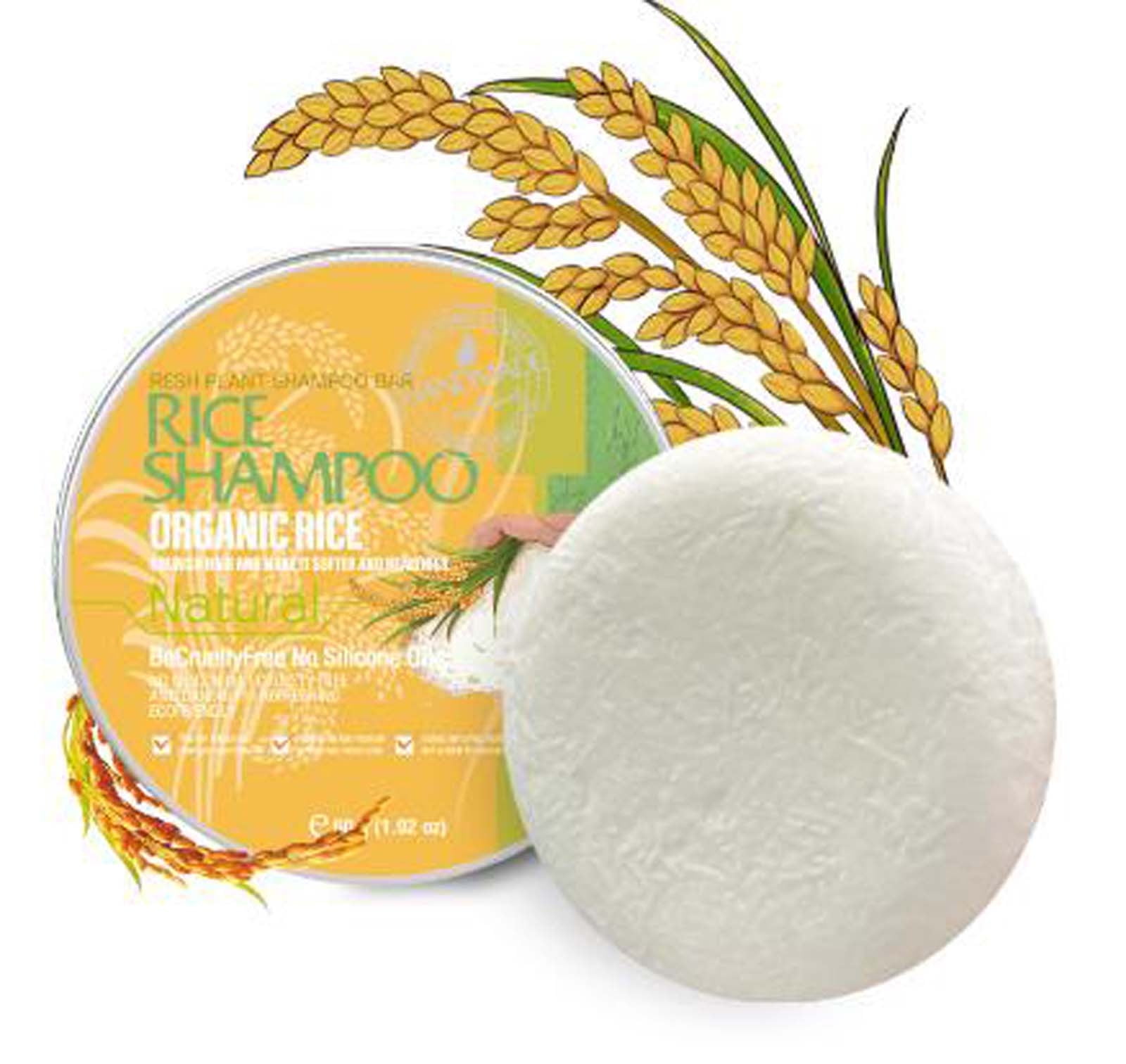 FSTDelivery Rice Water Shampoo Bar, Vegan & All Natural, Rice Shampoo ...