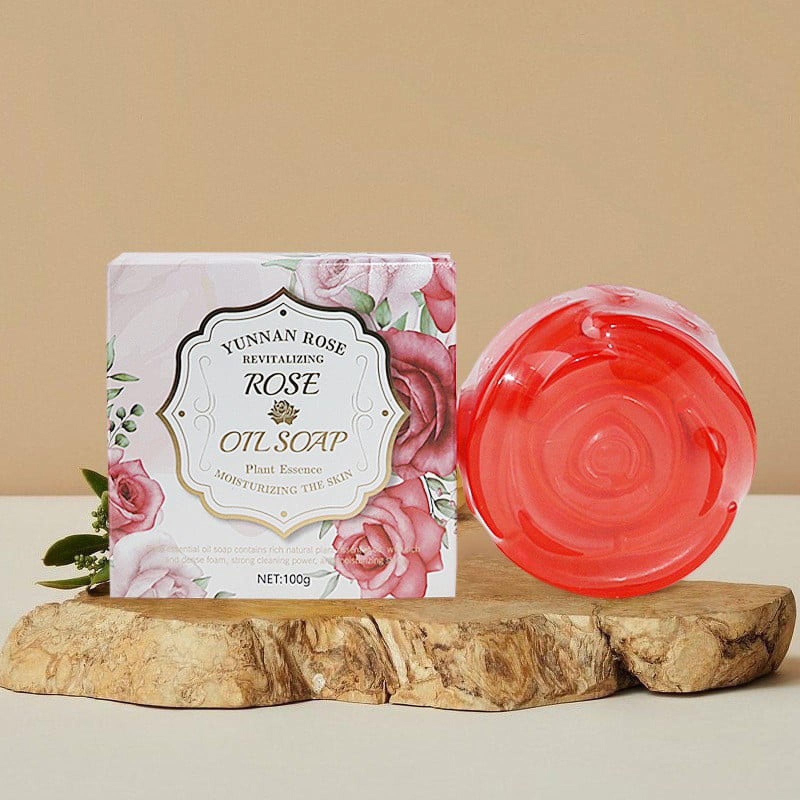 FSTDelivery Rose Oil Soap for Face and Body, Cleansing Bar, Pure ...