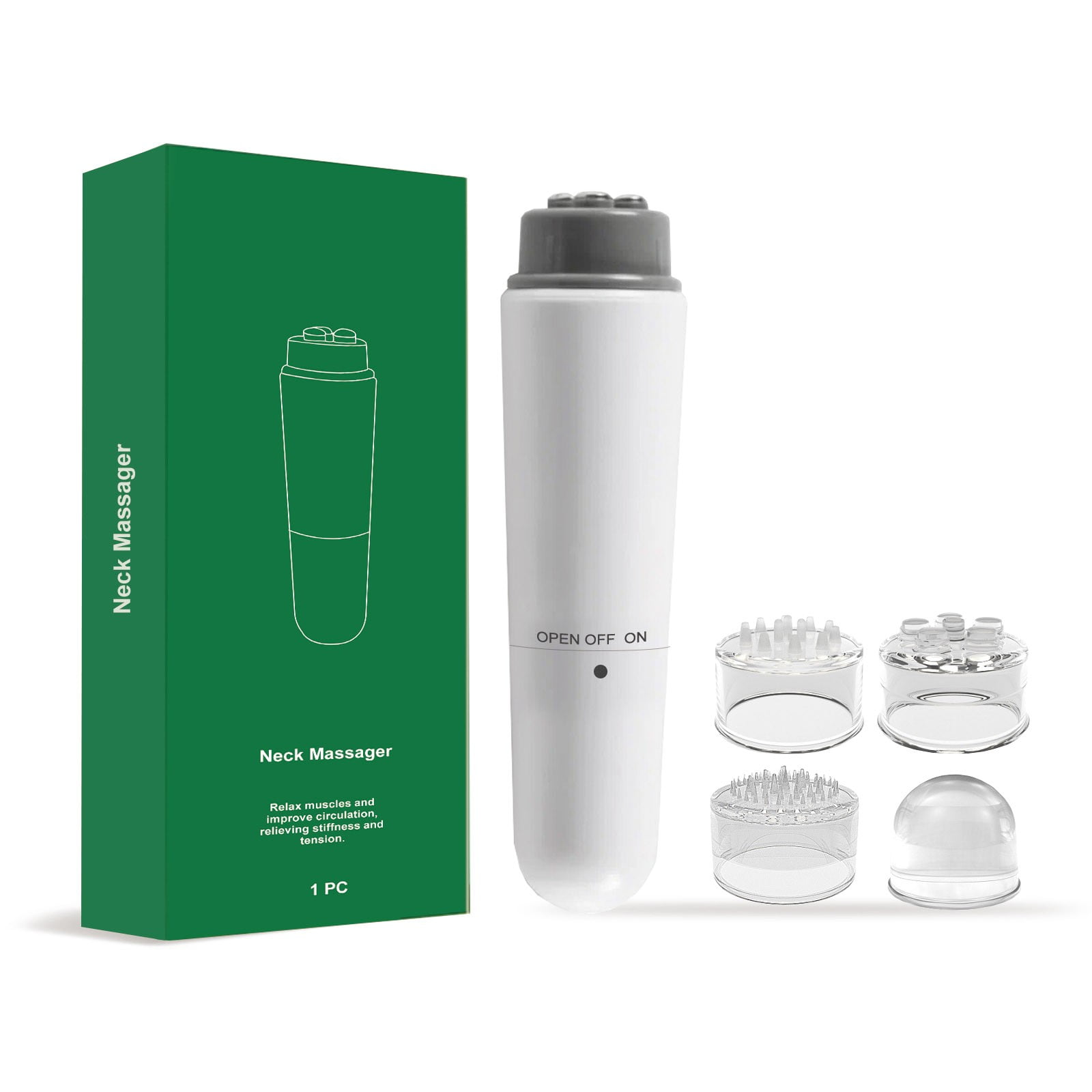 FSTDelivery Soothing Vibration Massager with 4 Attachment Heads, 2 ...