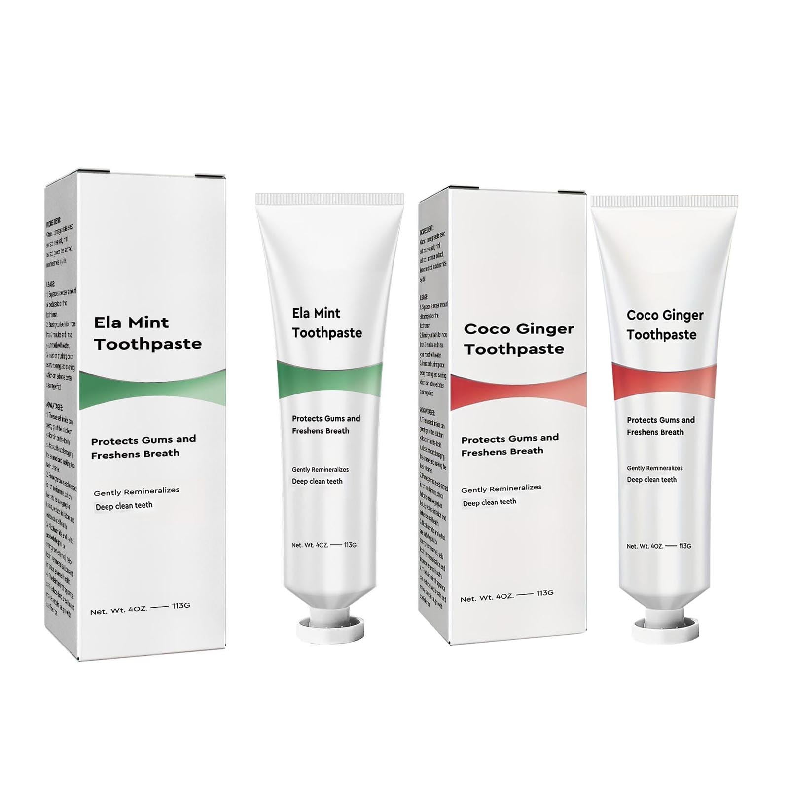 FSTDelivery Teeth Whitening Toothpaste 2 Pack Fluoride Free Toothpaste ...