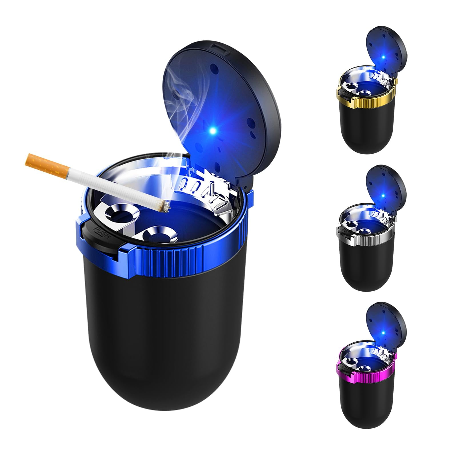 FSTURIOS Car Ashtray with Lid, Detachable NSD3 Smokeless Auto Cup ...
