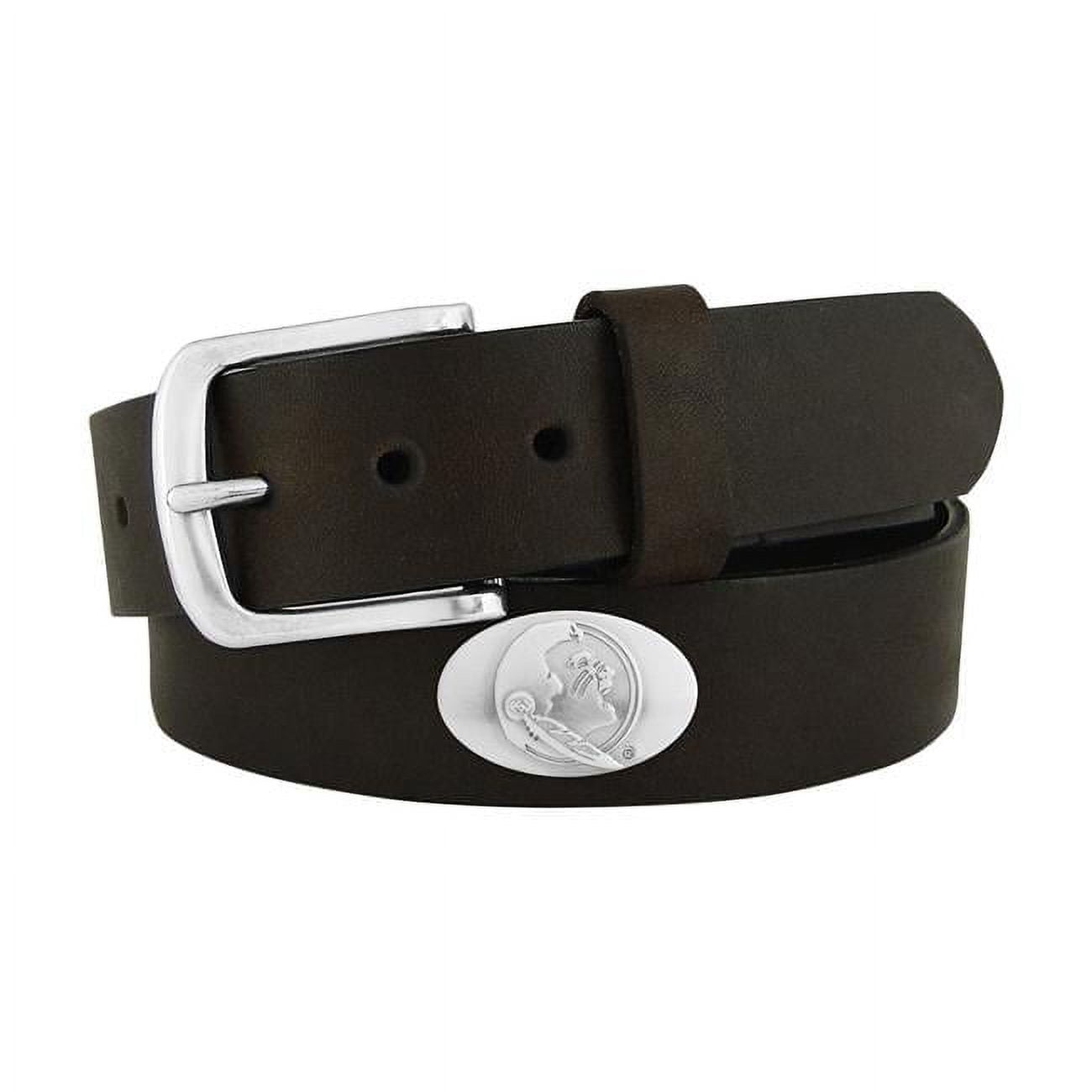 FSU Concho Brown Leather Belt, 34 Waist - Walmart.com