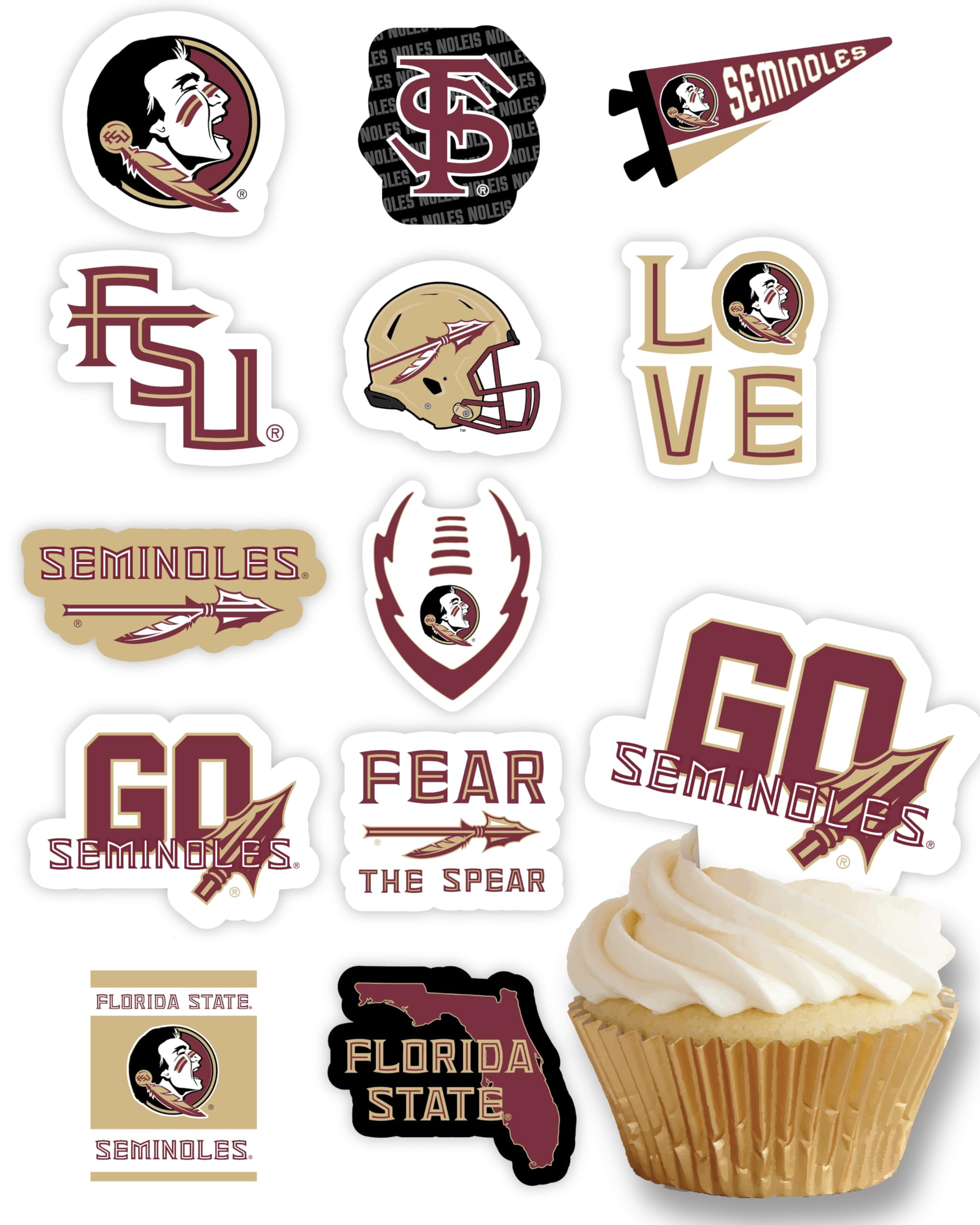 FSU Cupcake Topper Party IFF17 Supplies for Football, Birthday ...