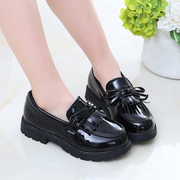 FSYBOA Girls Dress Shoes, Platform Sole Casual Pull On Dance Kids ...