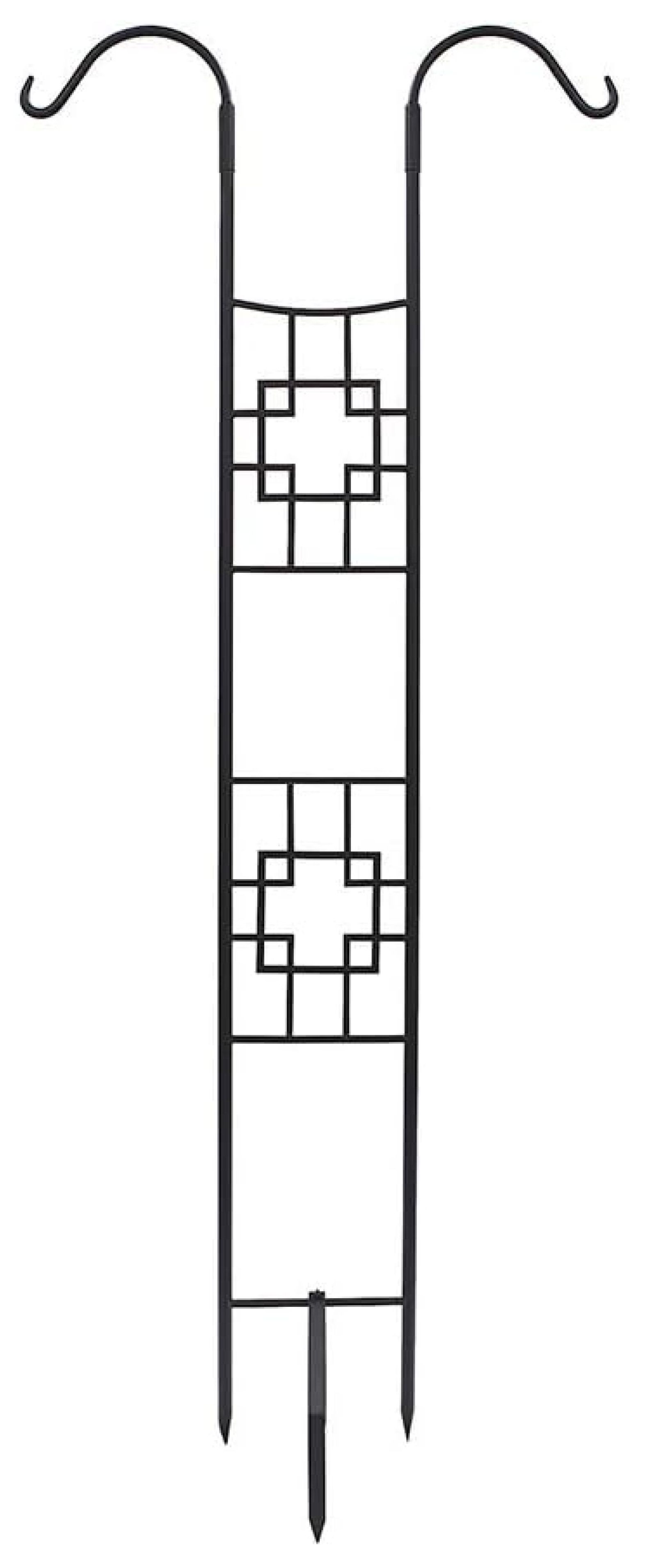 FT-26 Squares Double Pole Wrought Iron Garden Stake Trellis Hanger ...