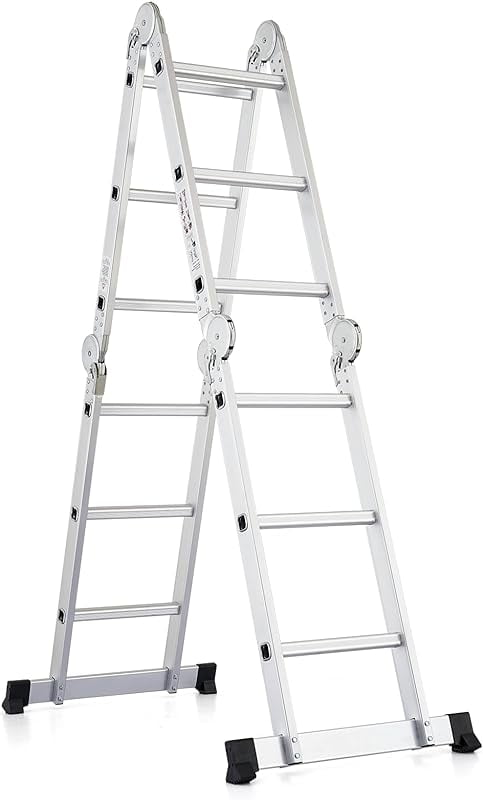 FT A-Frame Telescoping Ladder, Steps Aluminum Telescopic Ladder Multi ...