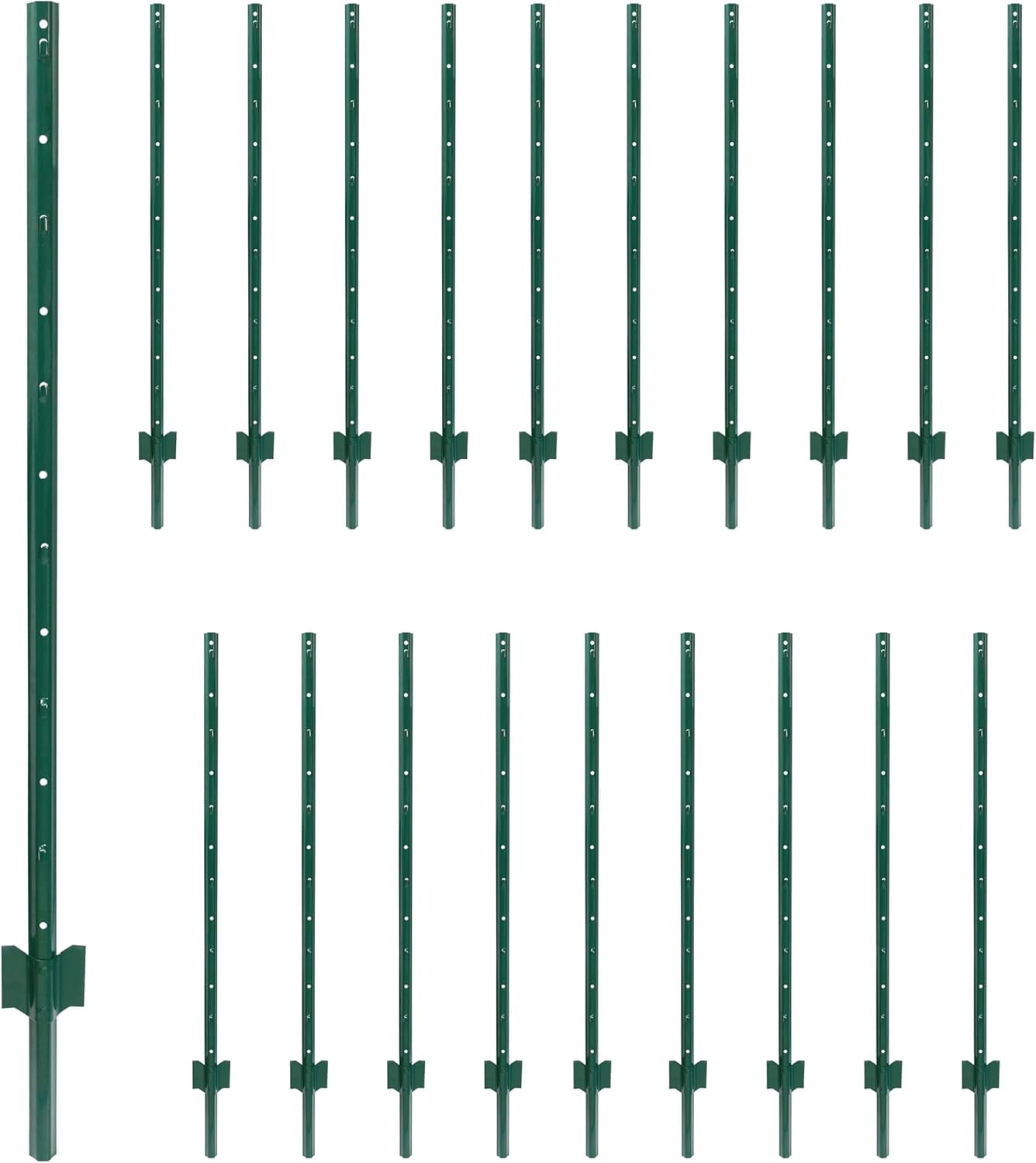 FT Heavy Duty Metal U-Post Garden Fence Stakes, No Dig U-Channel Fence ...
