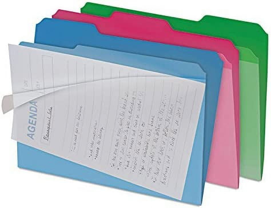 FT07187 Clear View Interior File Folders, 1/3 Cut Top Tab, Letter ...