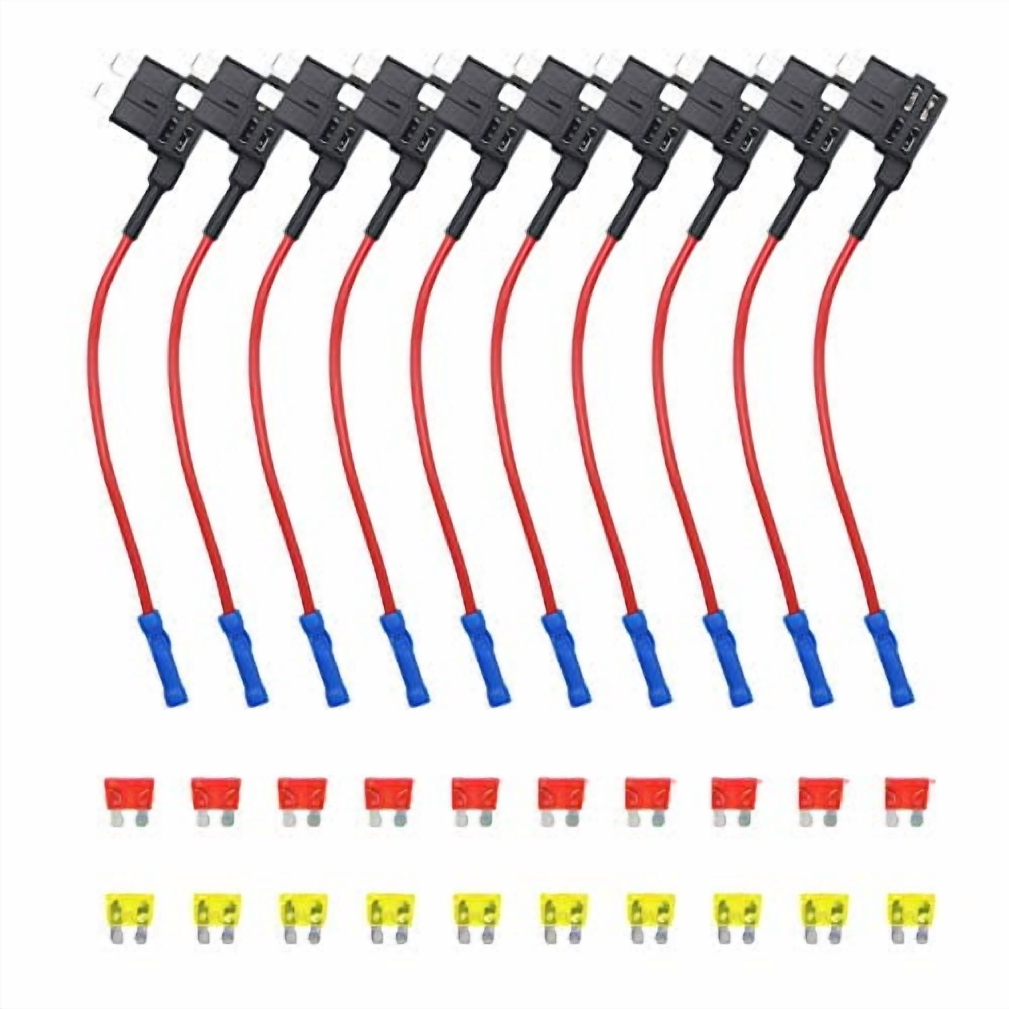 FT1-10 10 Pack 12V Car Add-a-Circuit Fuse Tap Adapter ATO ATC Blade ...