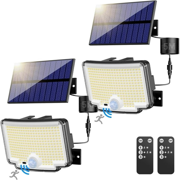 FTC Solar LED Outdoor Lights, Motion Sensor, Waterproof, 204 Bulbs ...