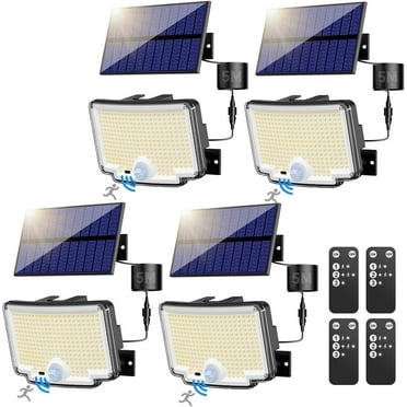 Claoner Solar Lights Outdoor, 106 LED 3000LM Solar Powered Motion Sensor Flood Lights with ...