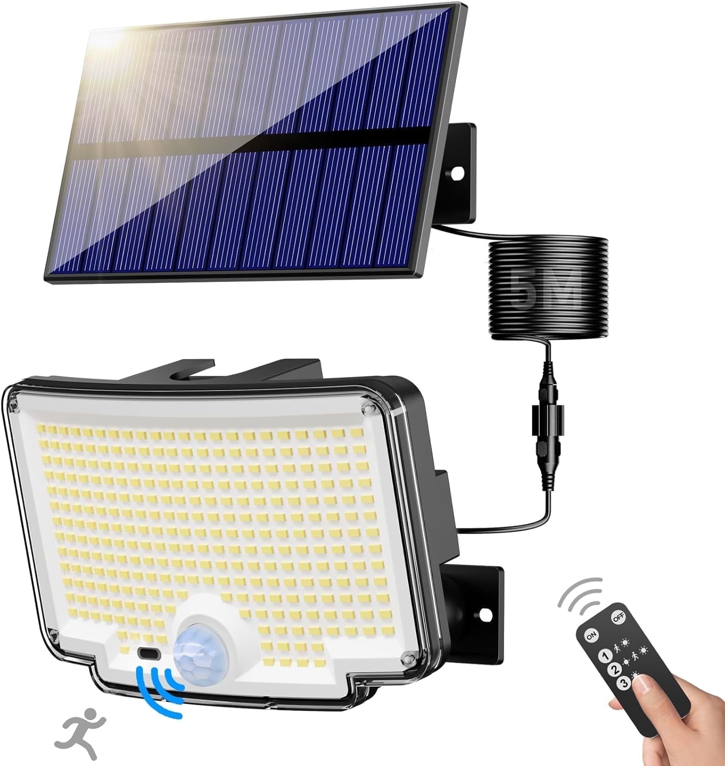 FTC Solar Powered Motion Sensor Flood Lights, 1 Pack - Walmart.com