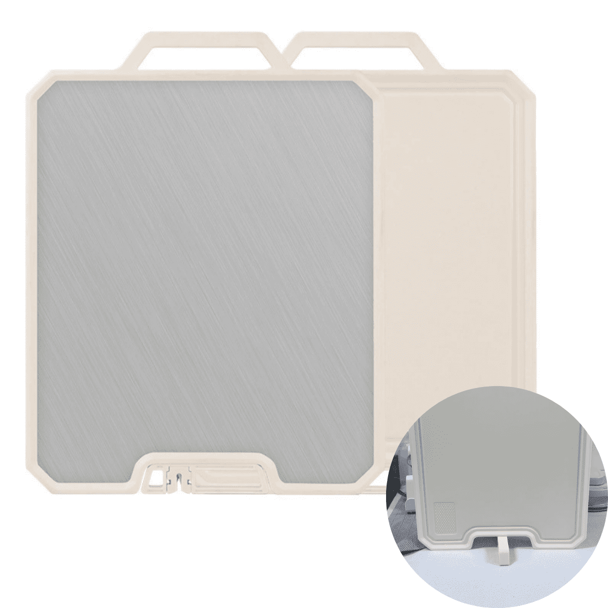 FTCBJJA 15" x 12" Double-Sided Stainless Steel Cutting Board & PP ...