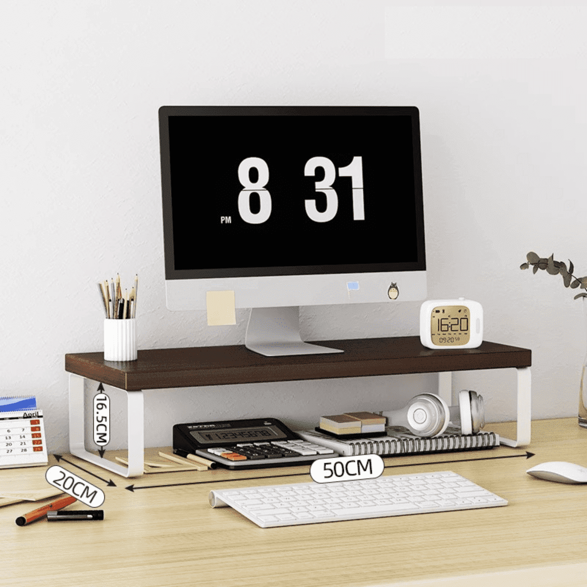 FTCBJJA 20 Inch Monitor Stand Riser, Computer Monitor Stand for Office ...