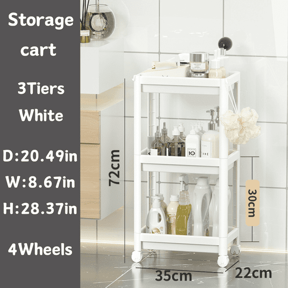 FTCBJJA 3 Tier Plastic Storage Shelf Rack Floor Storage Shelving ...