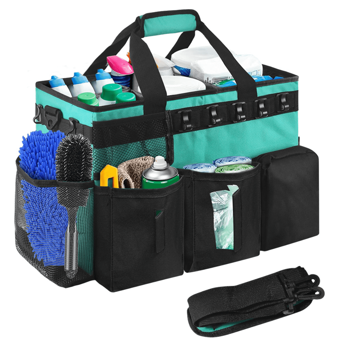 FTCBJJA Wearable Cleaning & Tool Storage Bag with Adjustable Strap & 10 ...