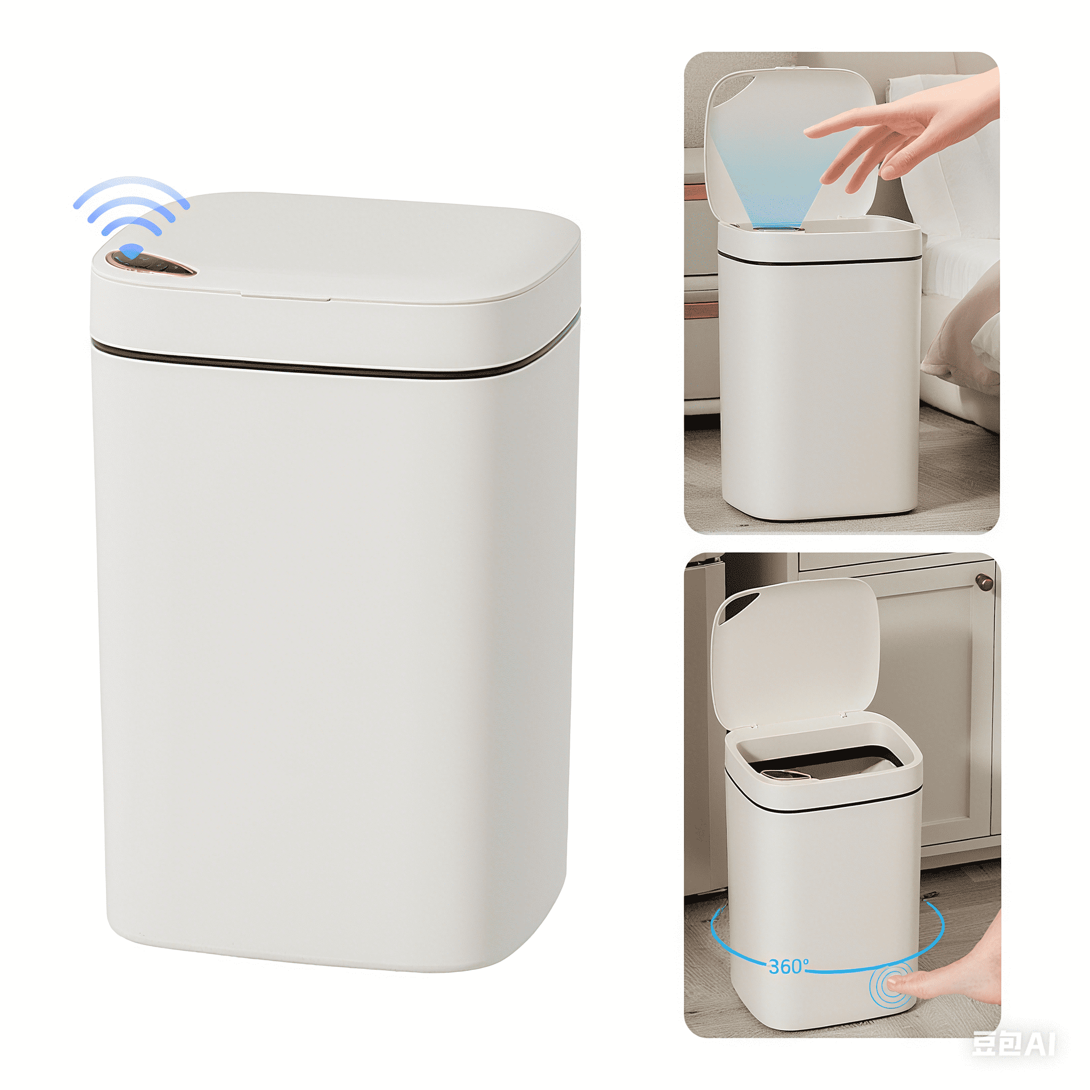 FTCBJJA 4.2 Gallon Touchless Trash Can with Lid – Motion Sensor Auto ...