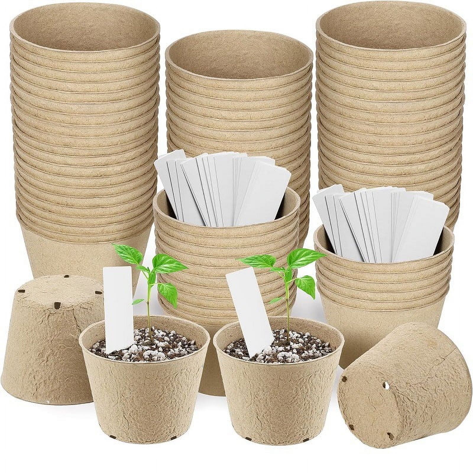 FTCBJJA Biodegradable Round Plant Germination Kit with 132 Labels(132 ...