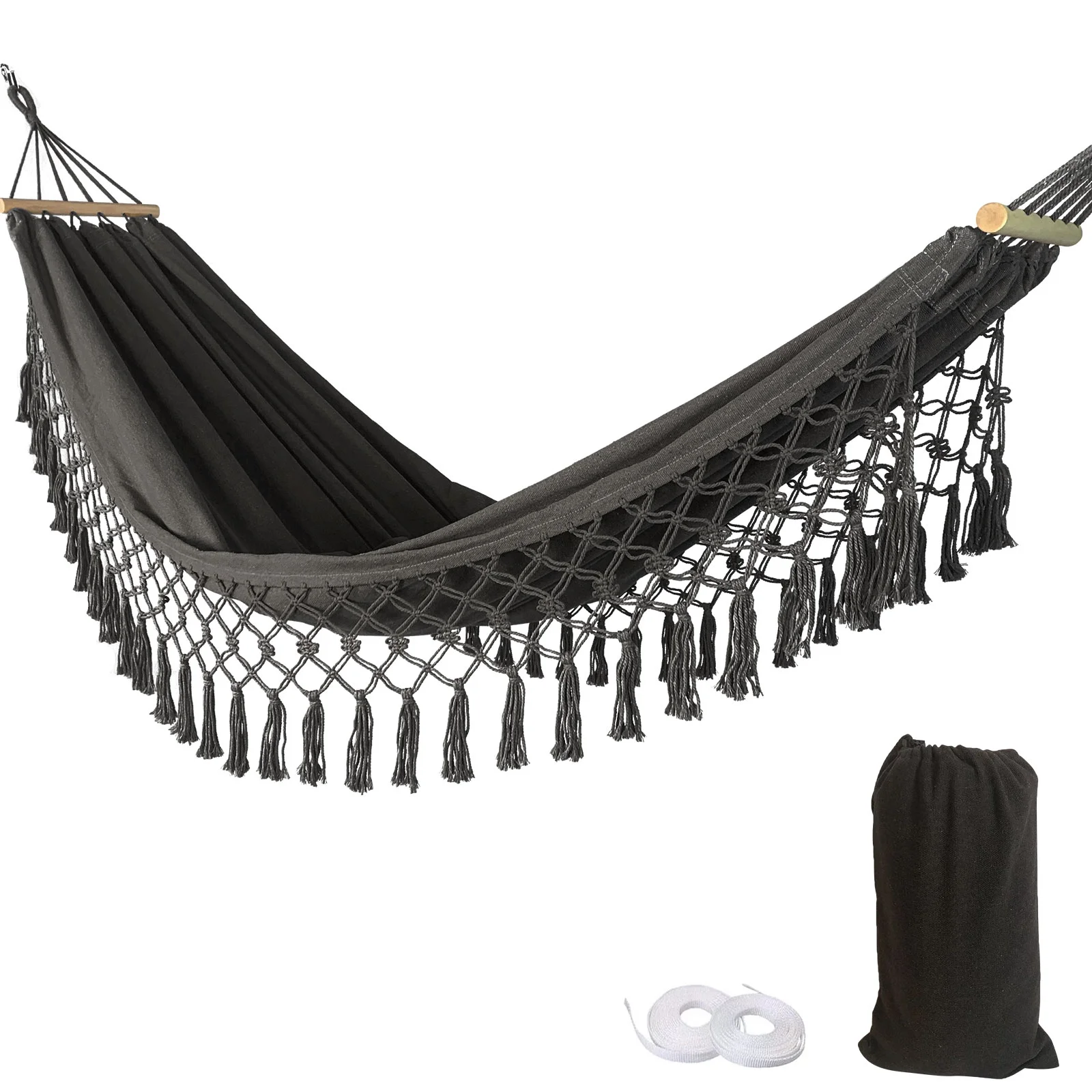 FTCBJJA Garden Hammock with Tassels, 78.7" x 39.4" Cotton Swing Bed ...