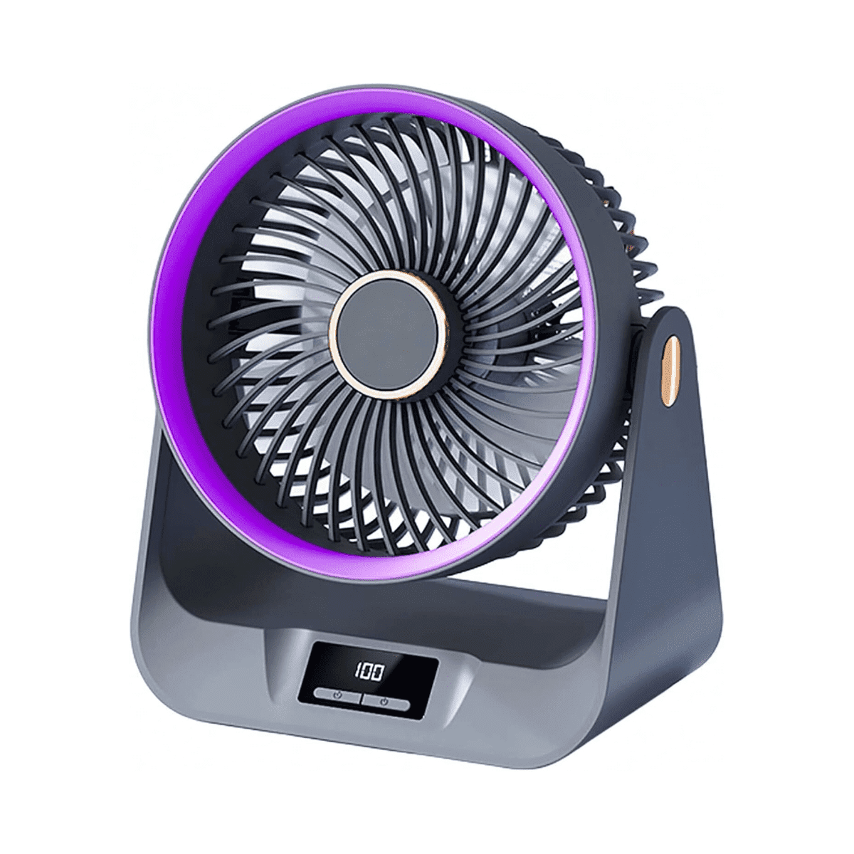 SPACEMUSE Portable Desk Fan with LED Light, 6 Inch 35ft Powerful ...