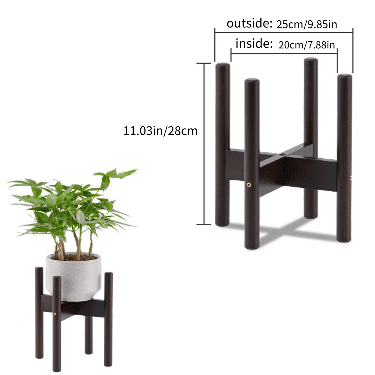FTCBJJA Wood Plant Stand Indoor Outdoor Plants Holders, 7.88in ...