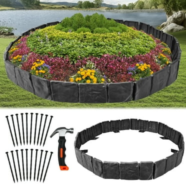 Suncast Resin Lawn Garden Edgers, Border Stone Edging, Brown, BSE10BR ...