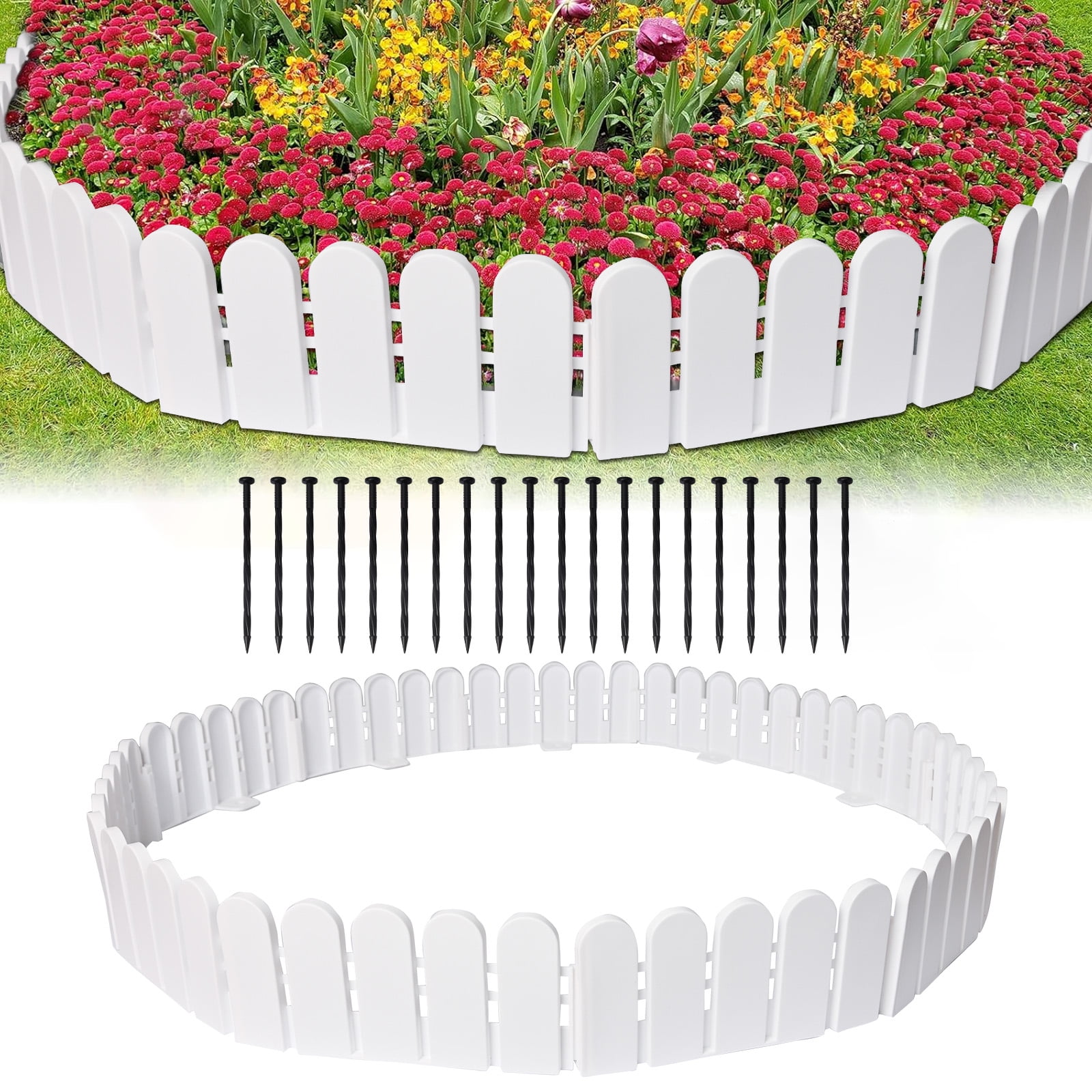 FTCBXT Garden Edging Border,16 ft Plastic Edging for Landscaping ...
