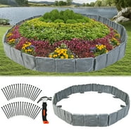 Suncast 20ft Eco Edge Plastic Edging Roll with 2 Connectors, 5-Inch, 4 ...