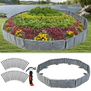 10pk Interlocking Stakes Lawn Border, Cobbled Stone Style Plastic ...