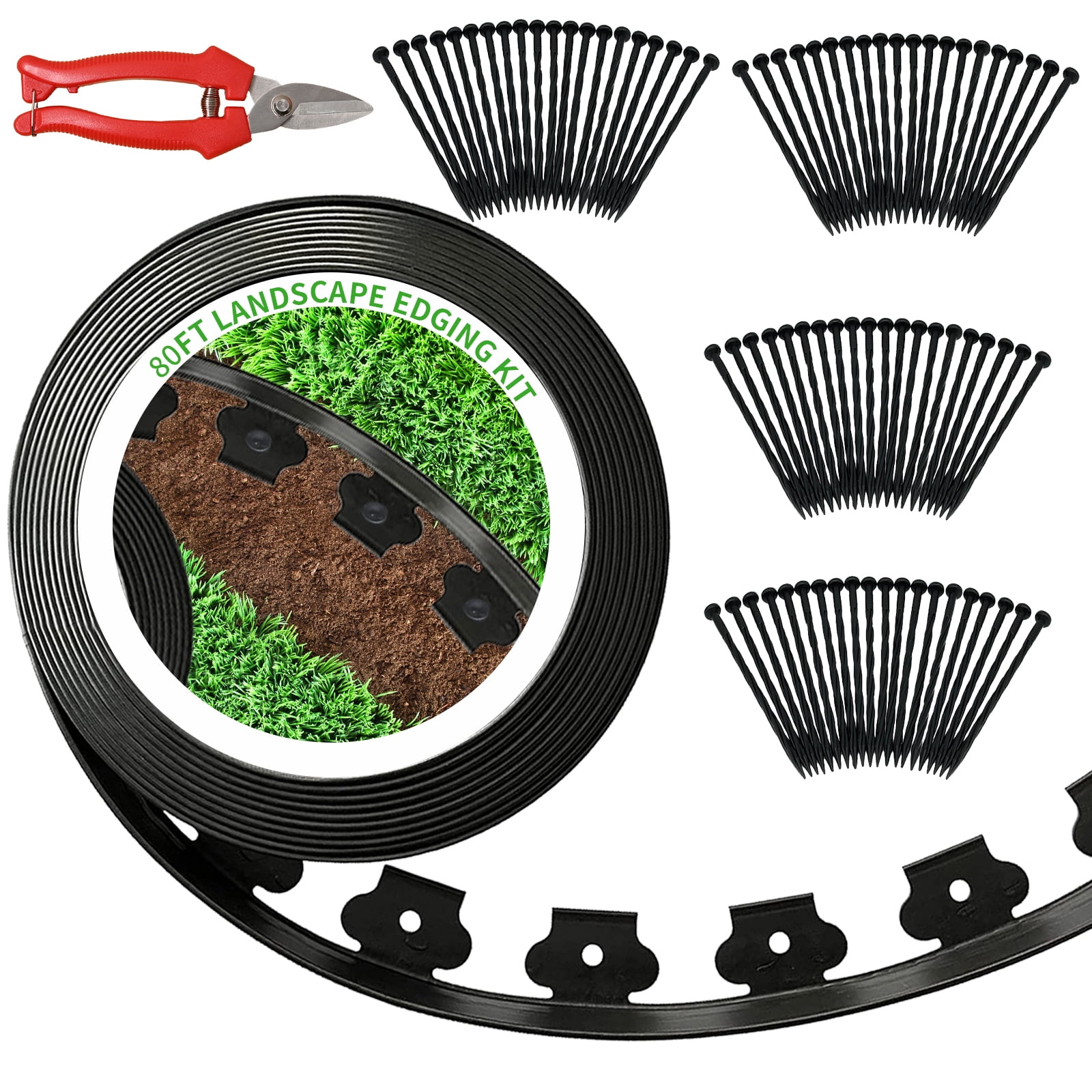 FTCBXT Landscape Edging Border 2 Inch Tall with 80-Pack Spiral Nylon ...