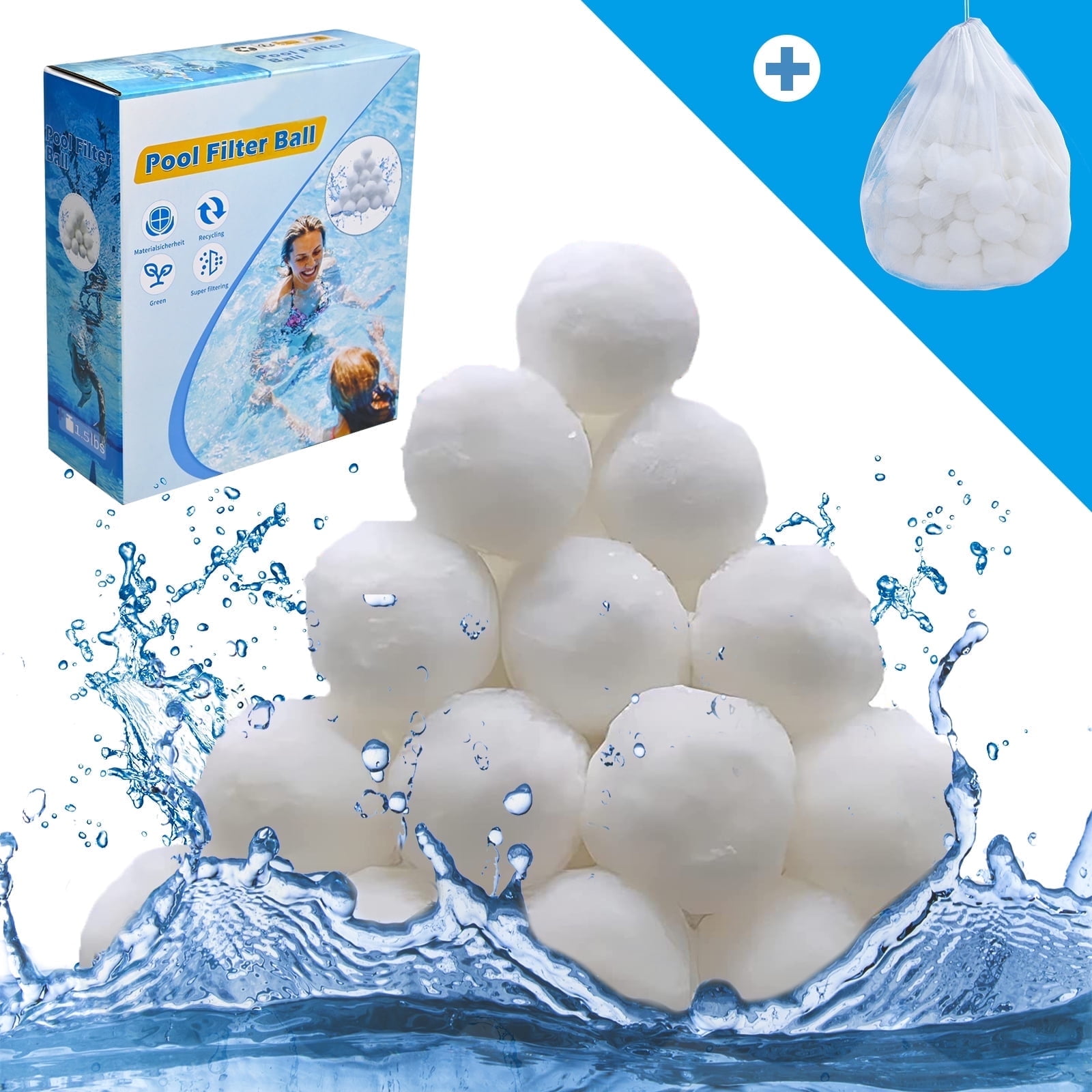 FTCBXT Pool Filter Balls, Reusable Fiber Filter Balls for Sand Filter ...