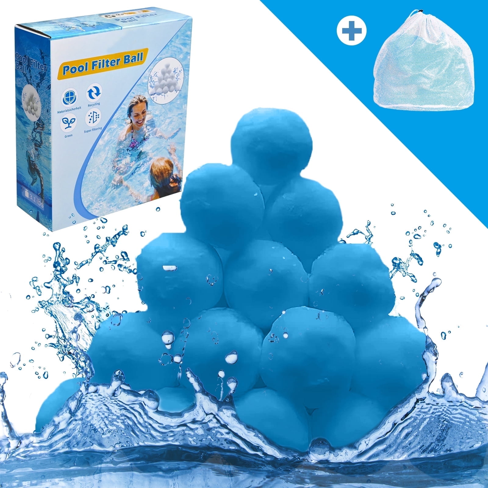 FTCBXT Pool Filter Balls, Filter Balls for Sand Filter,3.1 lbs Reusable ...
