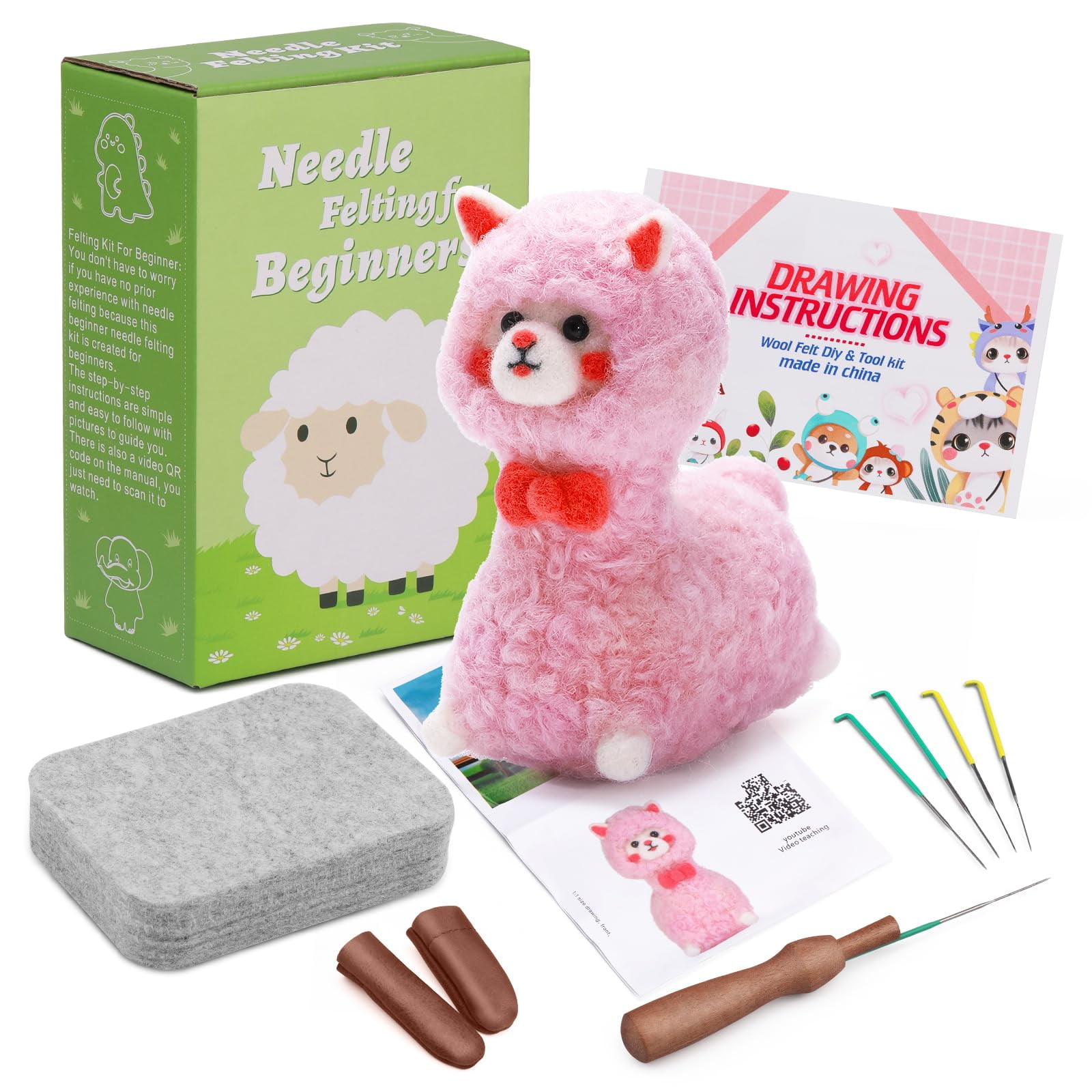 FTEVEN Needle Felting Kit Alpaca, Needle Felting Kit for Beginners ...
