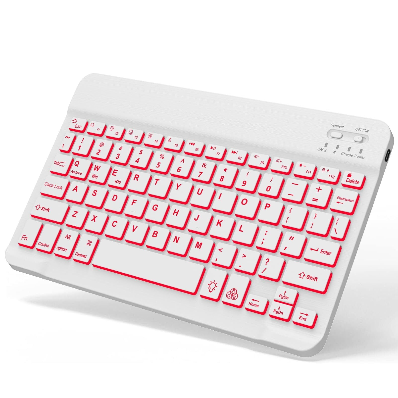 FTJ Bluetooth Wireless Keyboard with 7-Color Backlight for Samsung ...