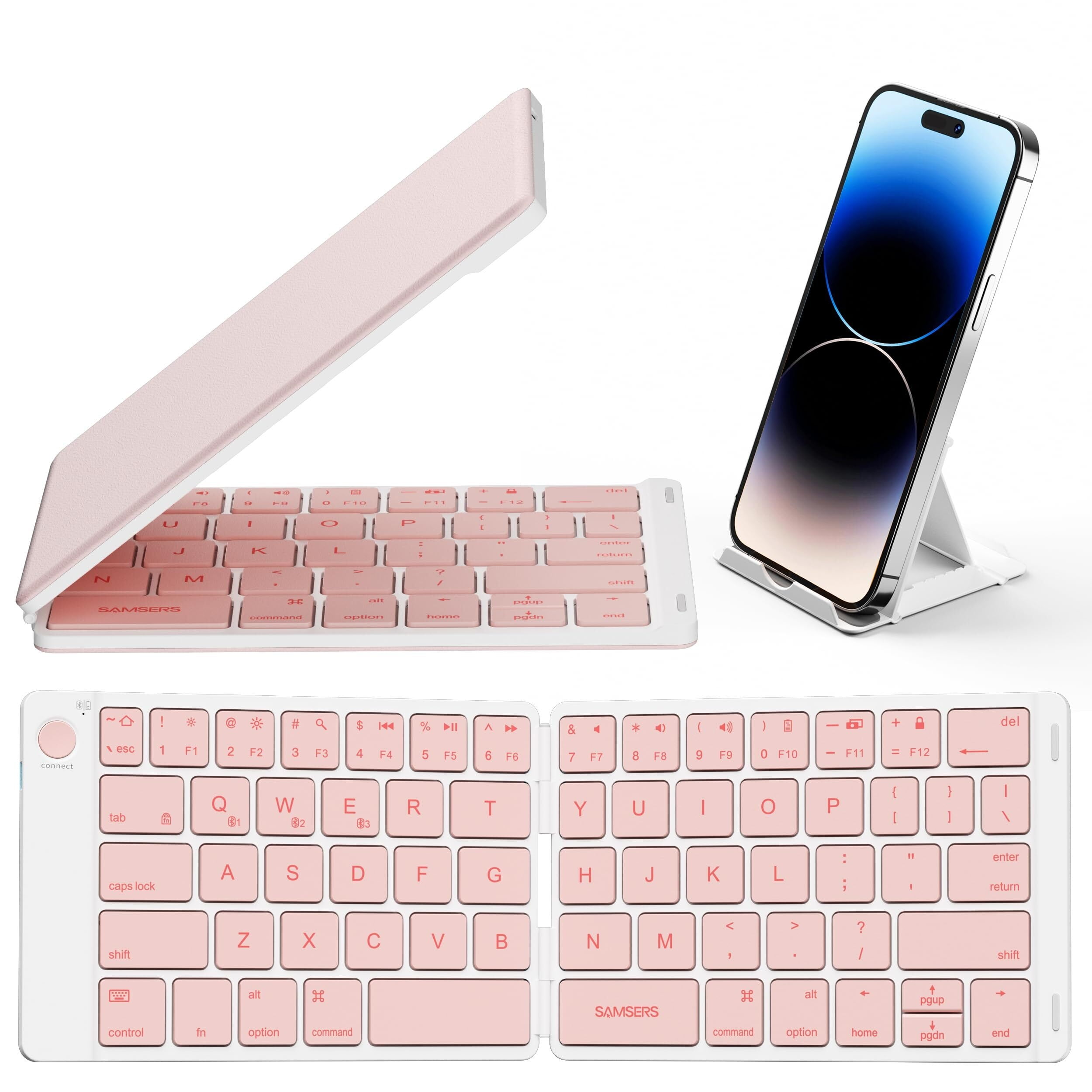 FTJ Foldable Bluetooth Keyboard - Portable Wireless Keyboard with Stand ...